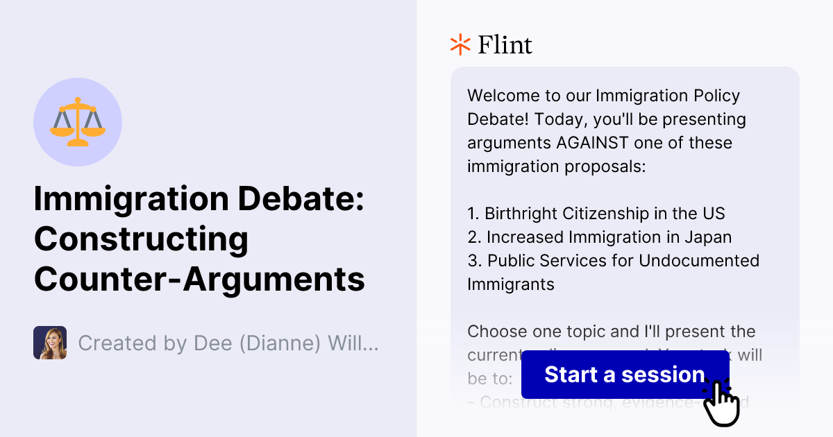 Immigration Debate: Constructing Counter-Arguments | Flint