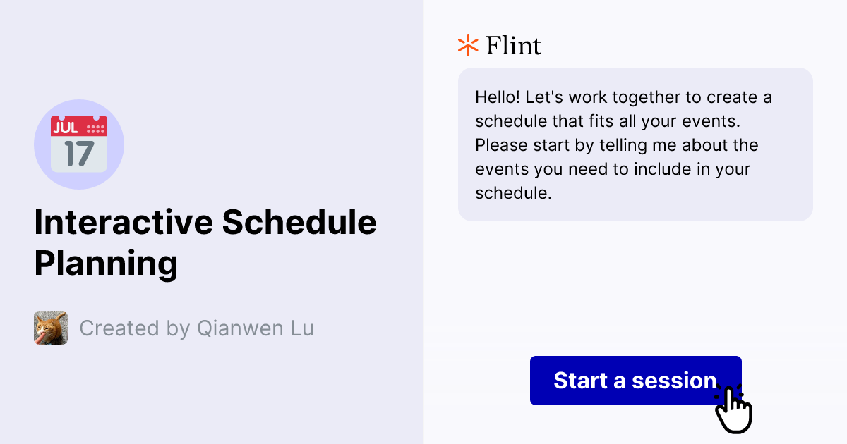 Interactive Schedule Planning | Flint