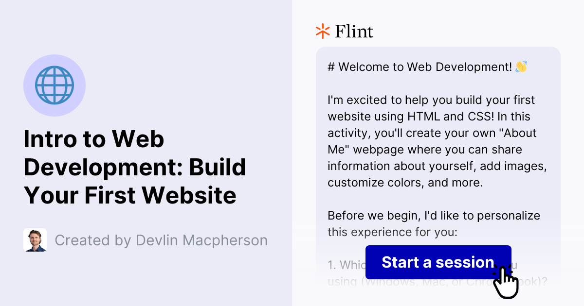 Intro to Web Development: Build Your First Website | Flint