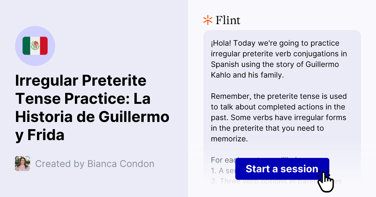 Irregular Preterite Tense Practice: La Historia de Guillermo y Frida ...