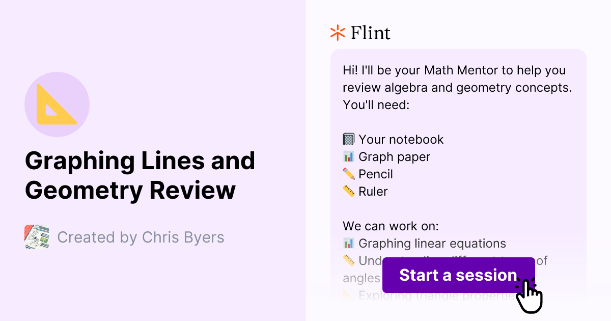 Graphing Lines and Geometry Review | Flint
