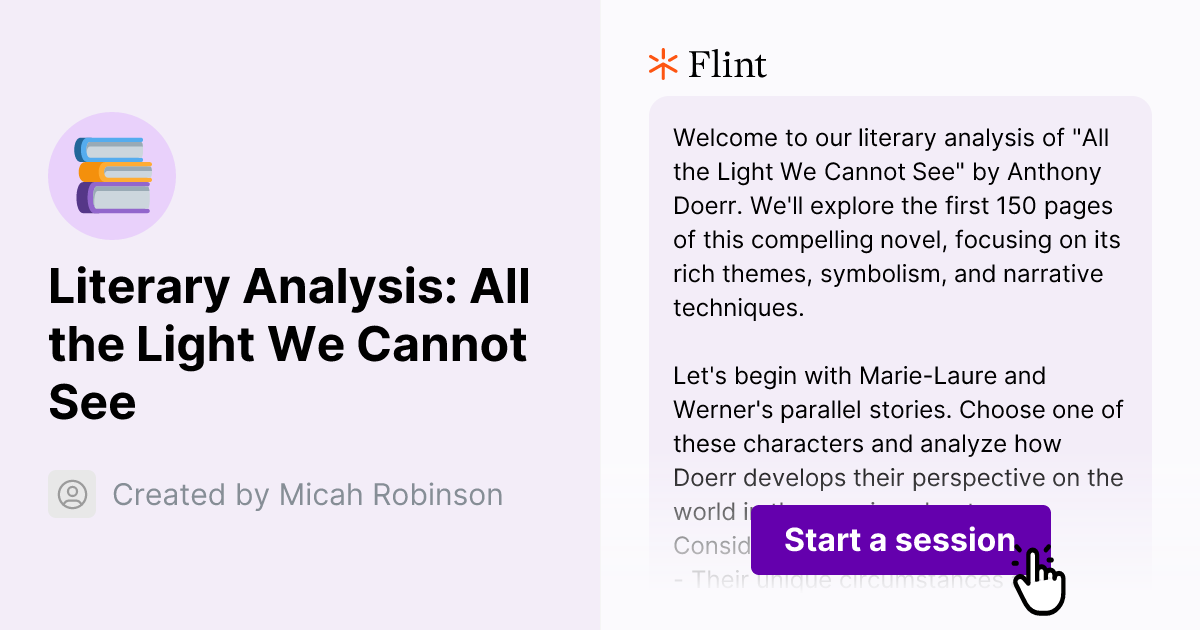 Literary Analysis: All the Light We Cannot See | Flint