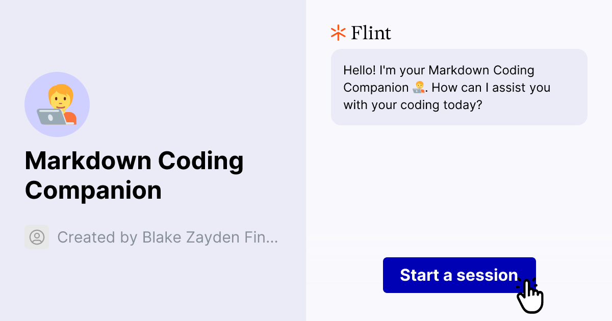 Markdown Coding Companion | Flint
