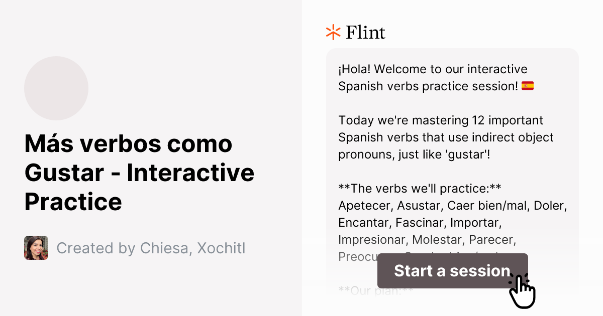 Más verbos como Gustar - Interactive Practice | Flint