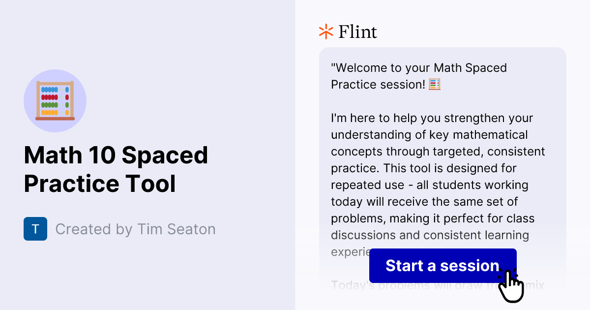 Math 10 Spaced Practice Tool | Flint