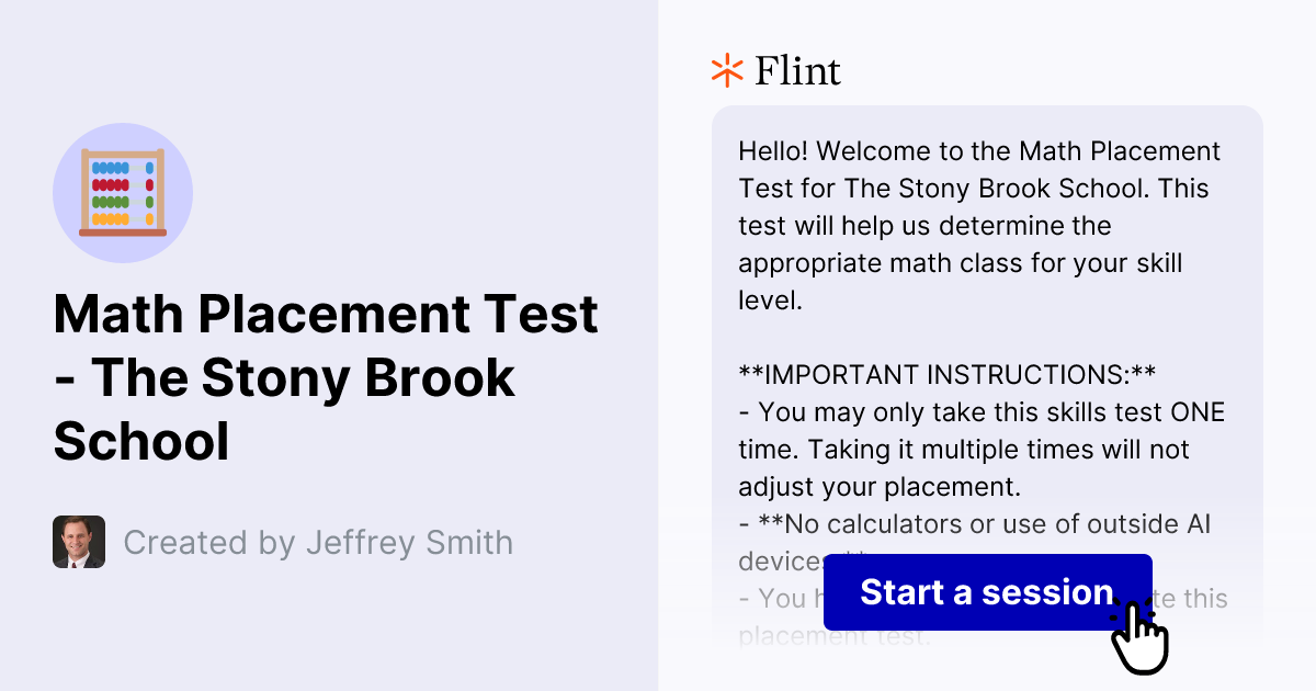 Math Placement Test - The Stony Brook School | Flint