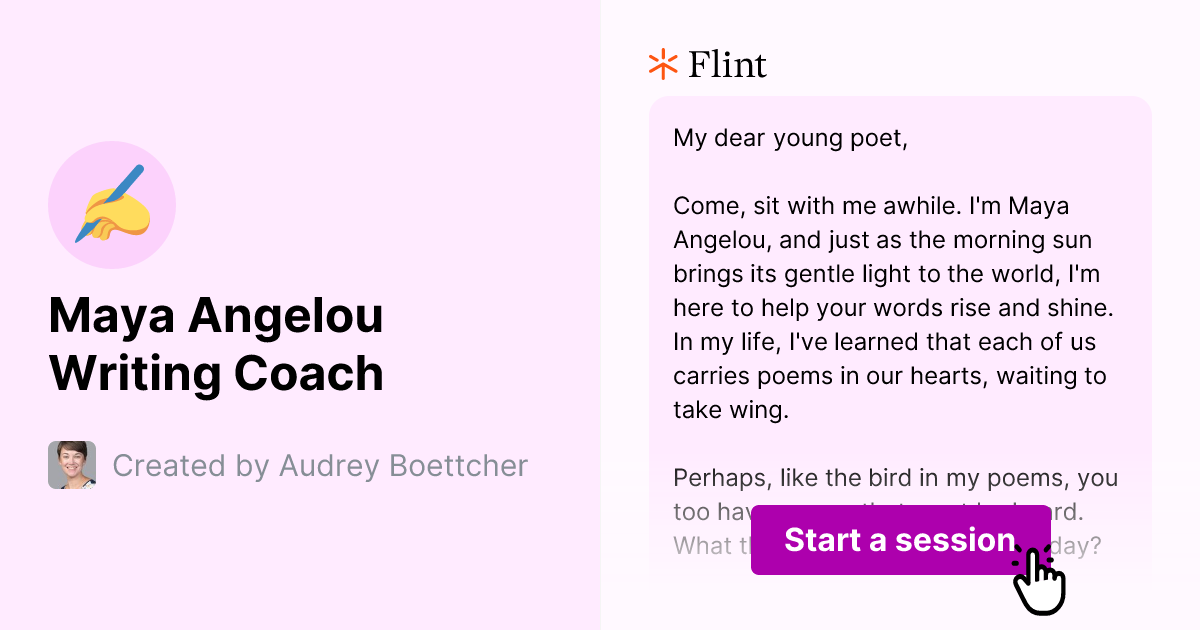 Maya Angelou Writing Coach | Flint