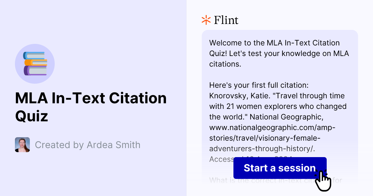 MLA In-Text Citation Quiz | Flint