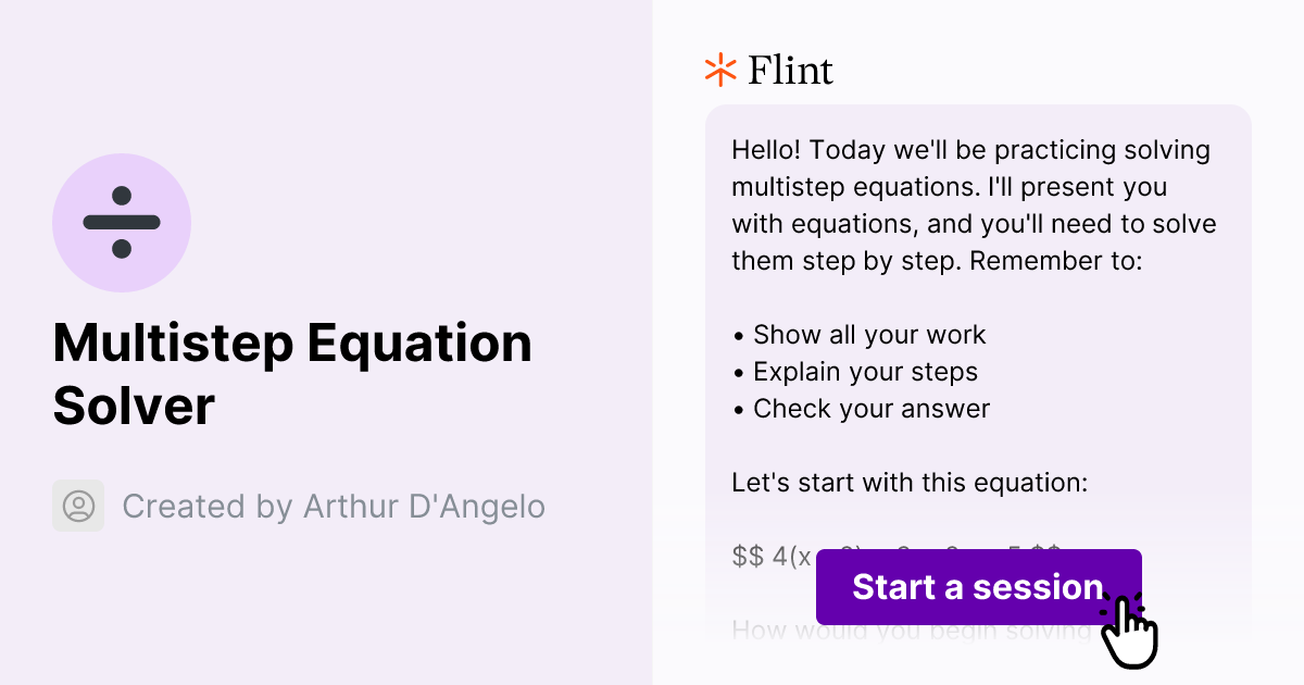 Multistep Equation Solver | Flint