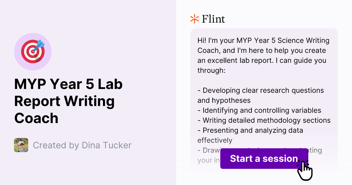 MYP Year 5 Lab Report Writing Coach | Flint