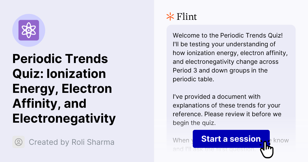 Periodic Trends Quiz: Ionization Energy, Electron Affinity, and ...