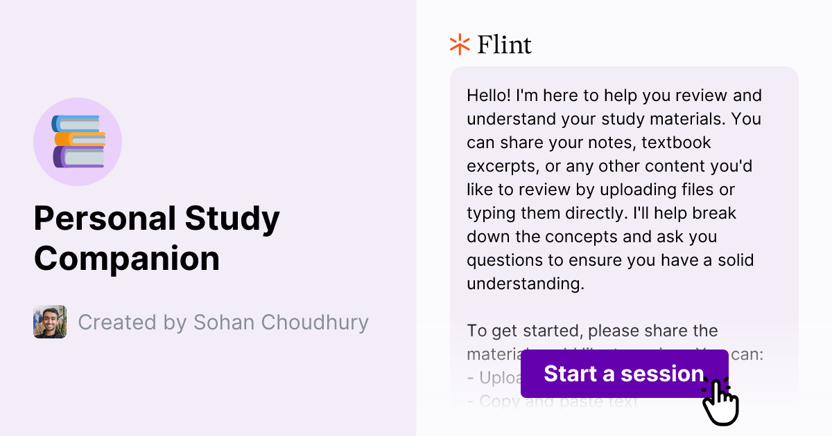 Personal Study Companion | Flint