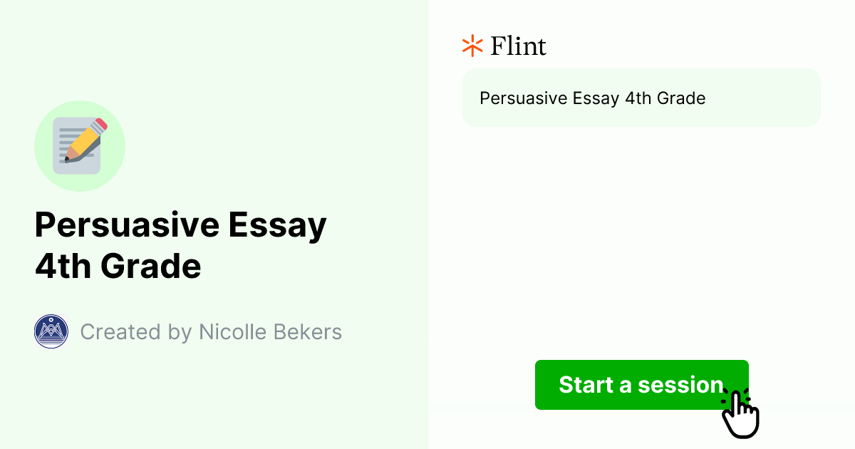 Persuasive Essay 4th Grade | Flint