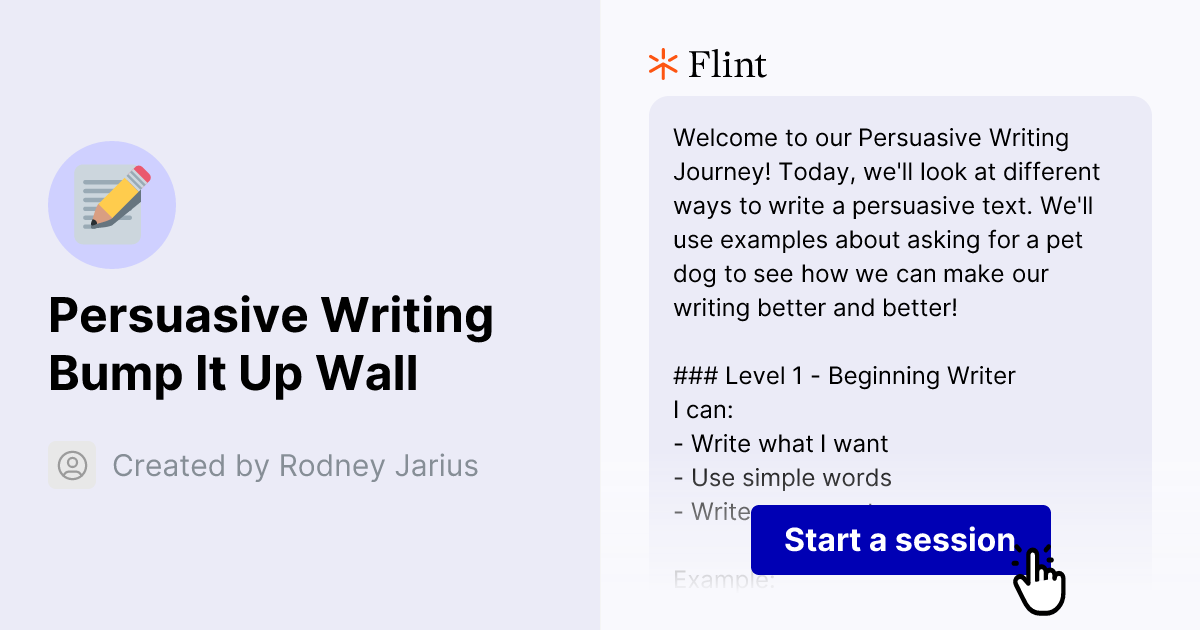 Persuasive Writing Bump It Up Wall | Flint