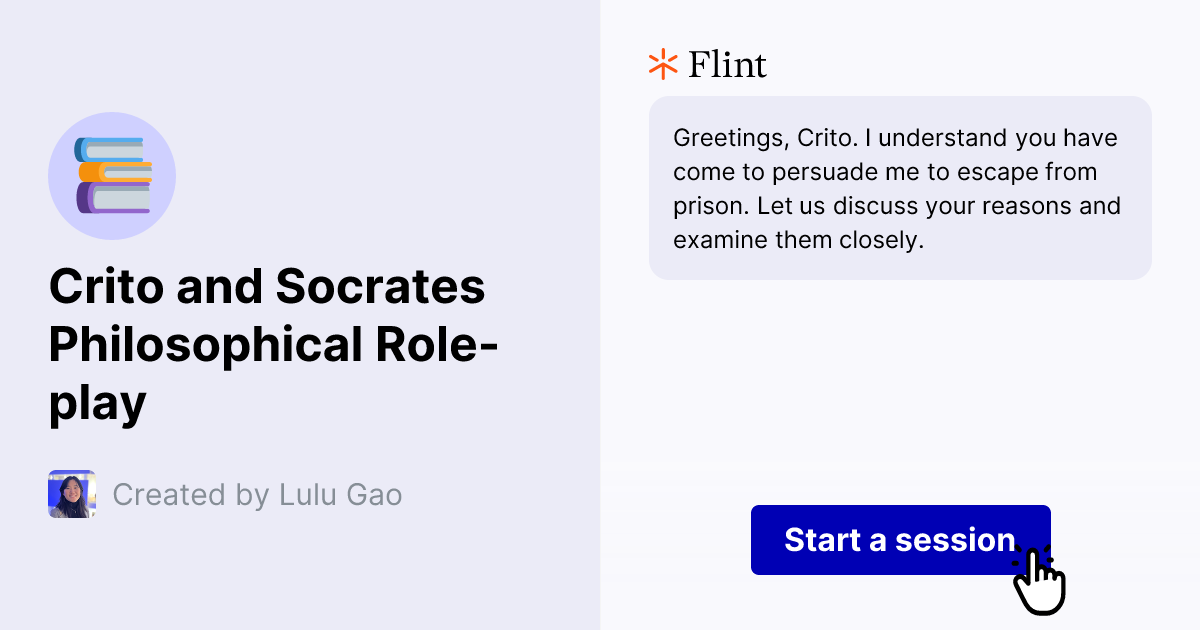 Crito and Socrates Philosophical Role-play | Flint