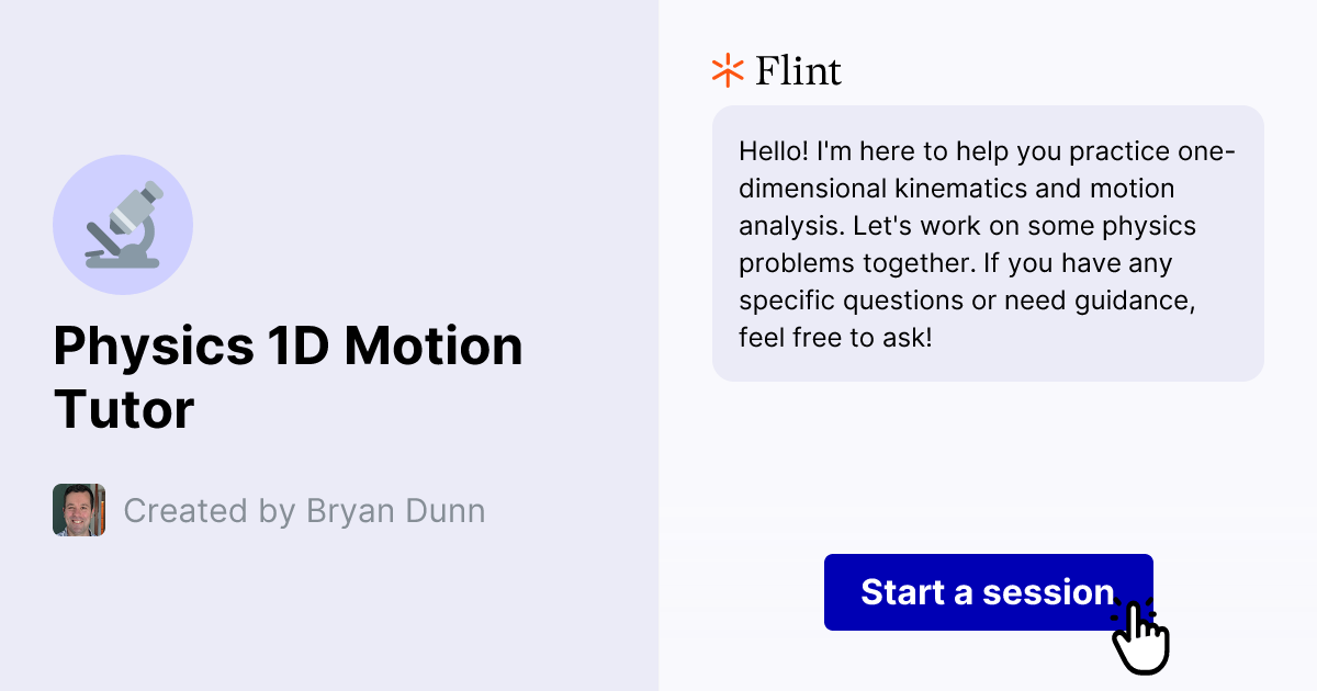 Physics 1D Motion Tutor | Flint