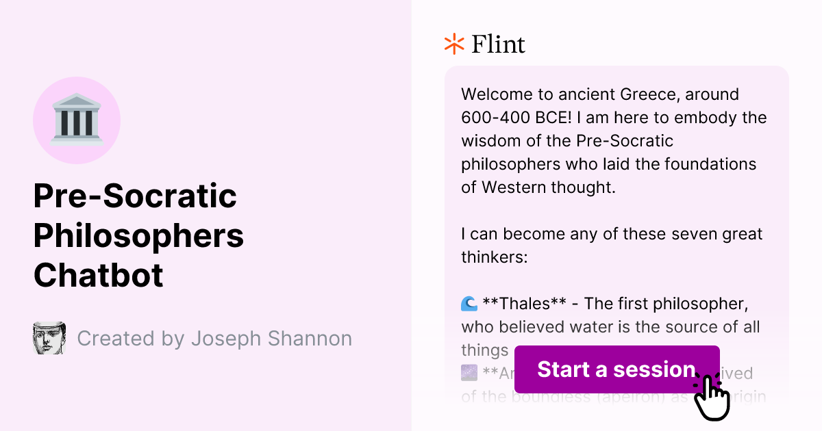 Pre-Socratic Philosophers Chatbot | Flint