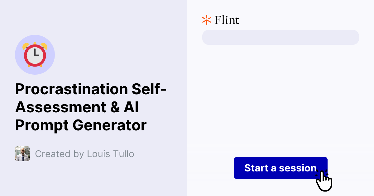 Procrastination Self-Assessment & AI Prompt Generator | Flint