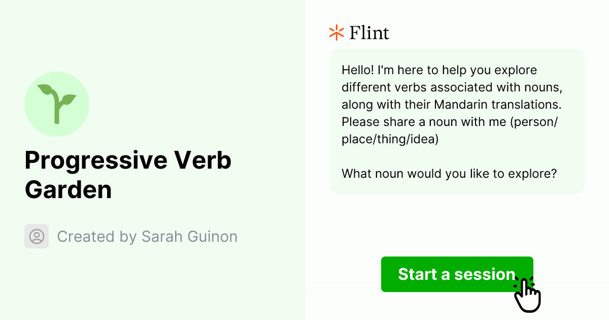 Progressive Verb Garden | Flint