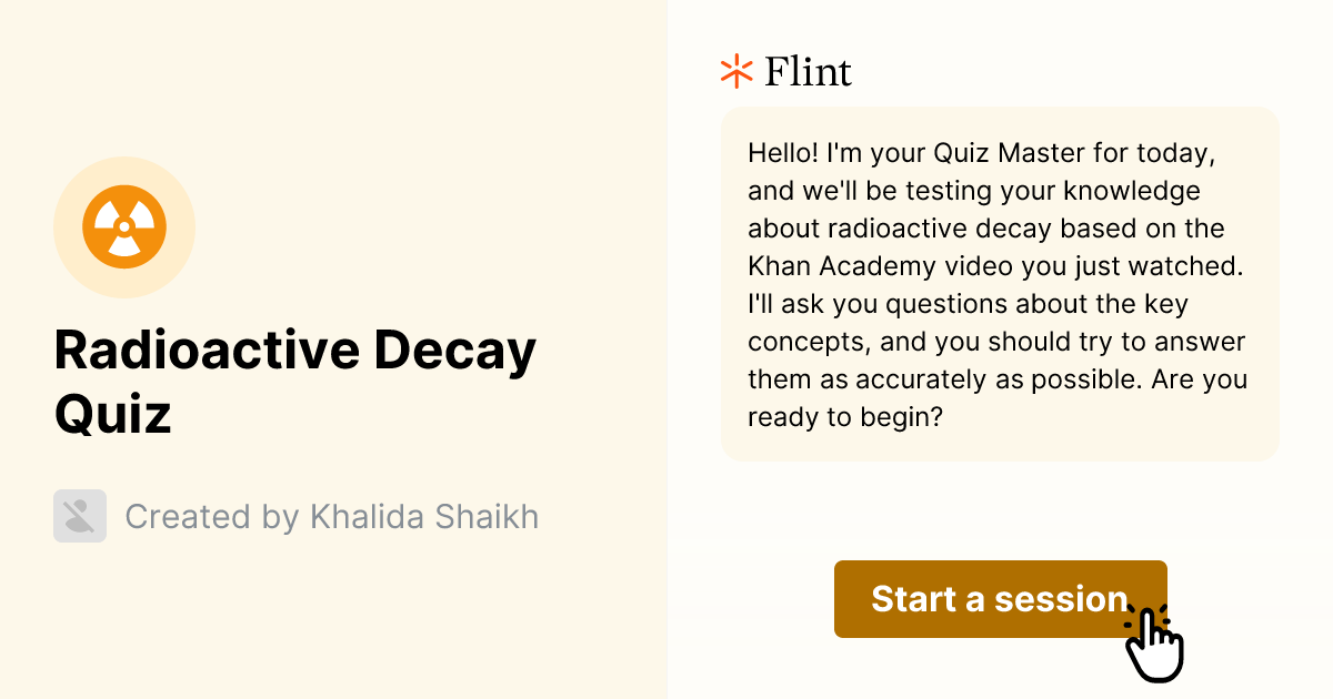 Radioactive Decay Quiz | Flint