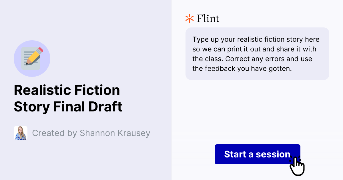 Realistic Fiction Story Final Draft | Flint