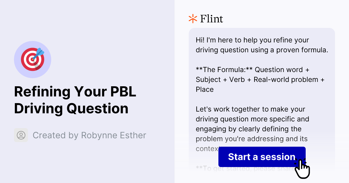 Refining Your PBL Driving Question | Flint