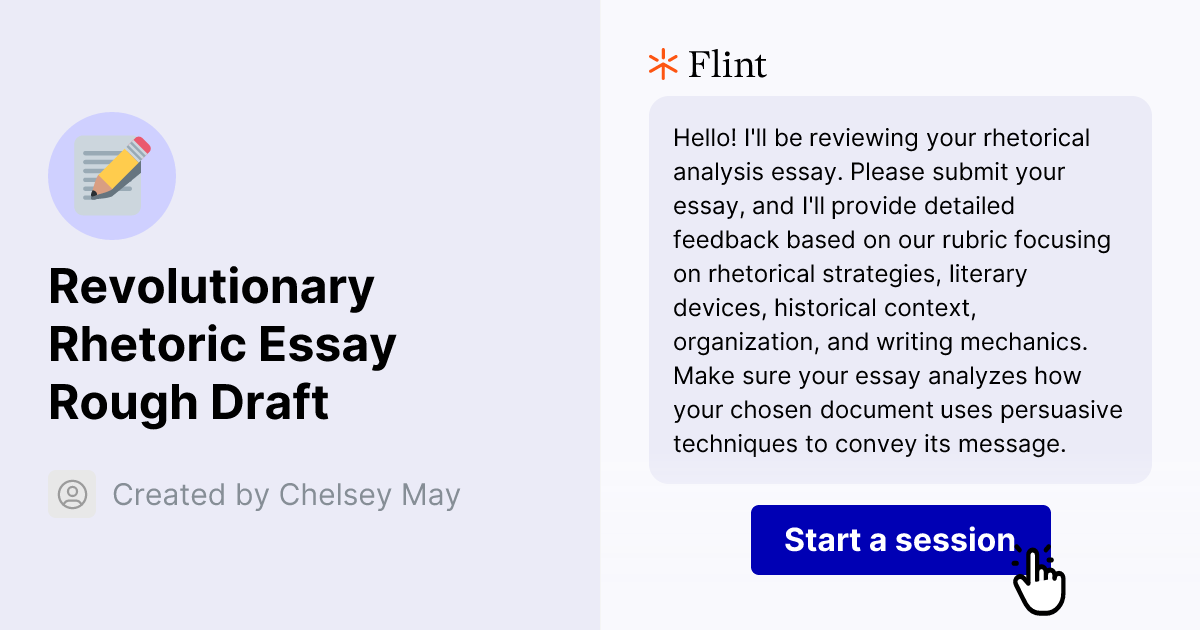 Revolutionary Rhetoric Essay Rough Draft | Flint