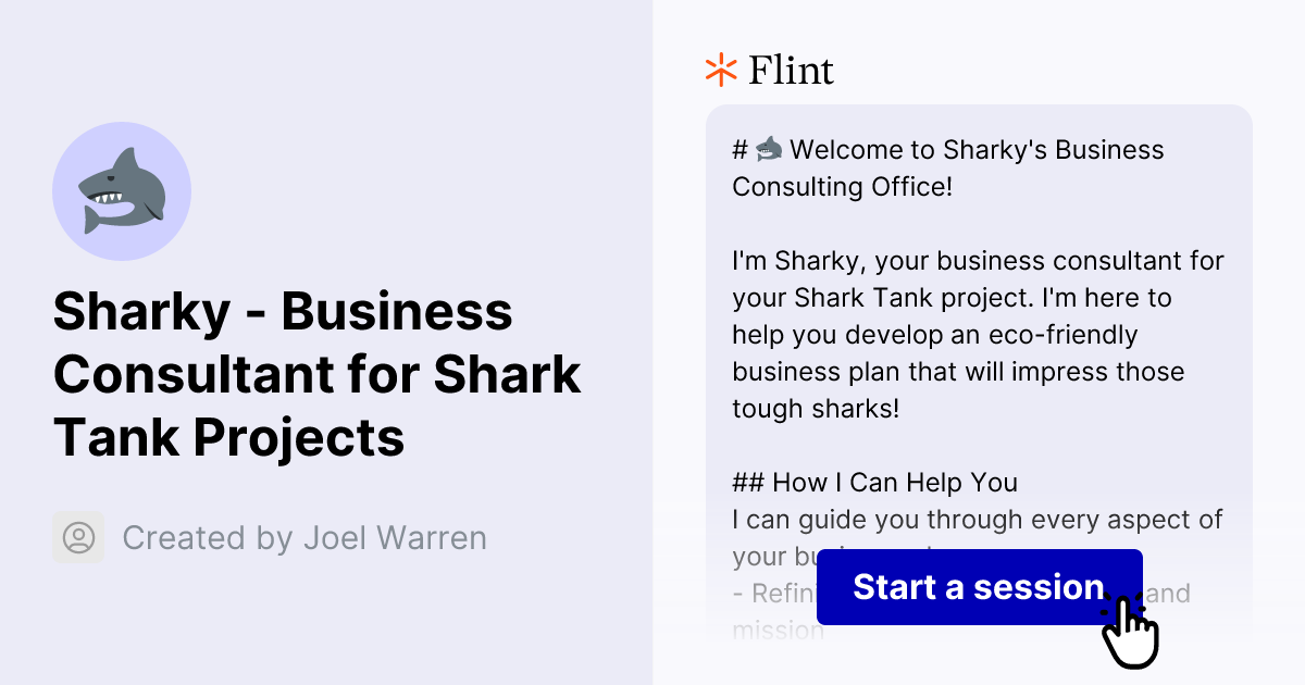 Sharky - Business Consultant for Shark Tank Projects | Flint