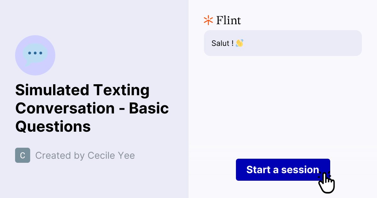 Simulated Texting Conversation - Basic Questions | Flint