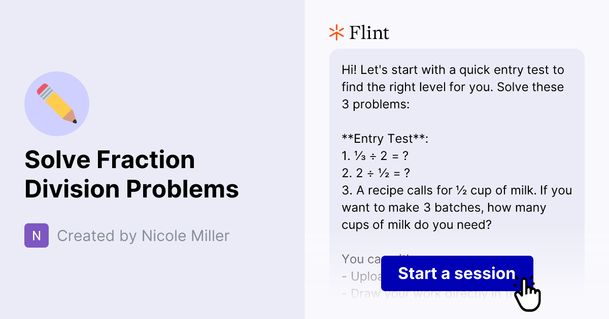 Solve Fraction Division Problems | Flint