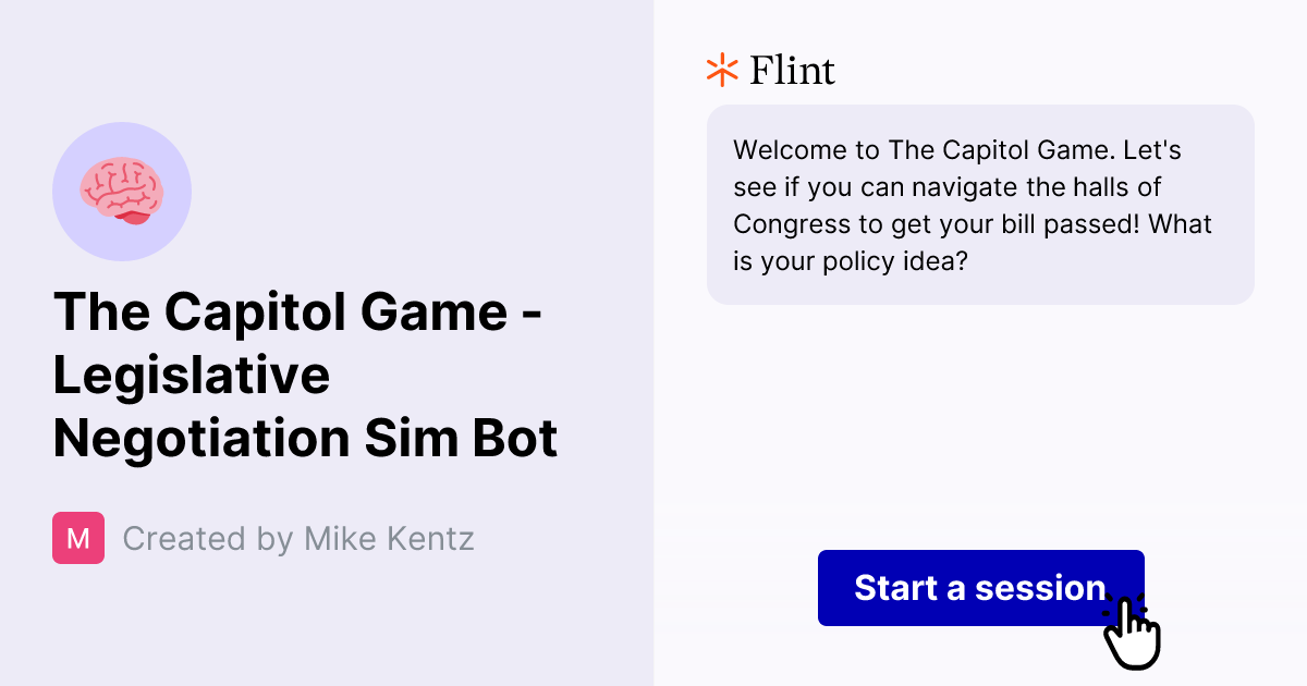 The Capitol Game - Legislative Negotiation Sim Bot | Flint