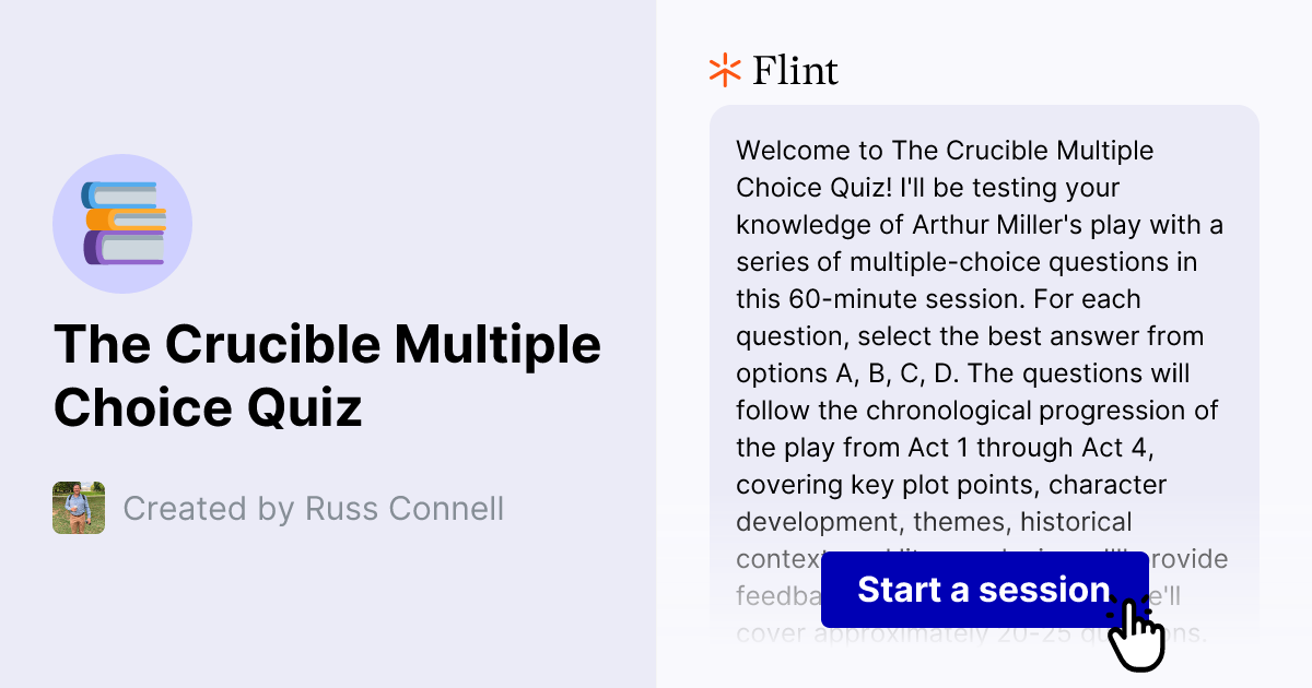 The Crucible Multiple Choice Quiz | Flint