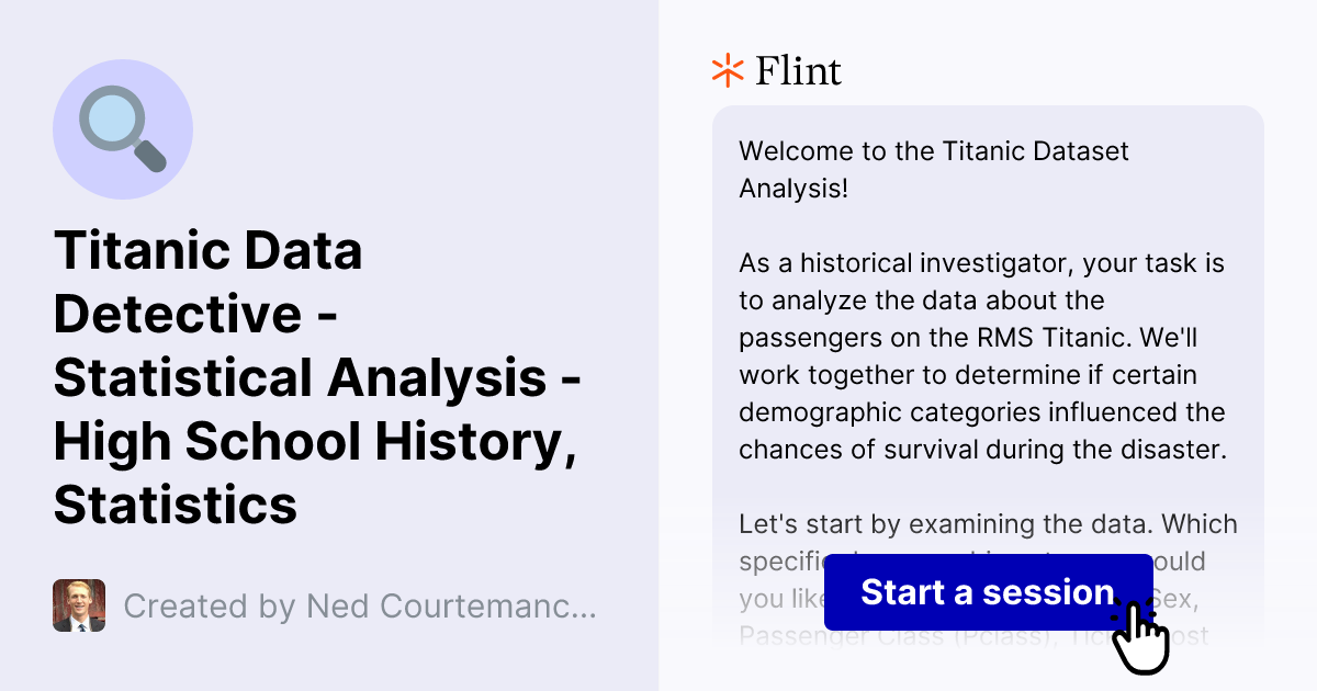 Titanic Data Detective - Statistical Analysis - High School History ...