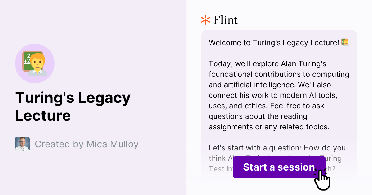 Turing's Legacy Lecture | Flint