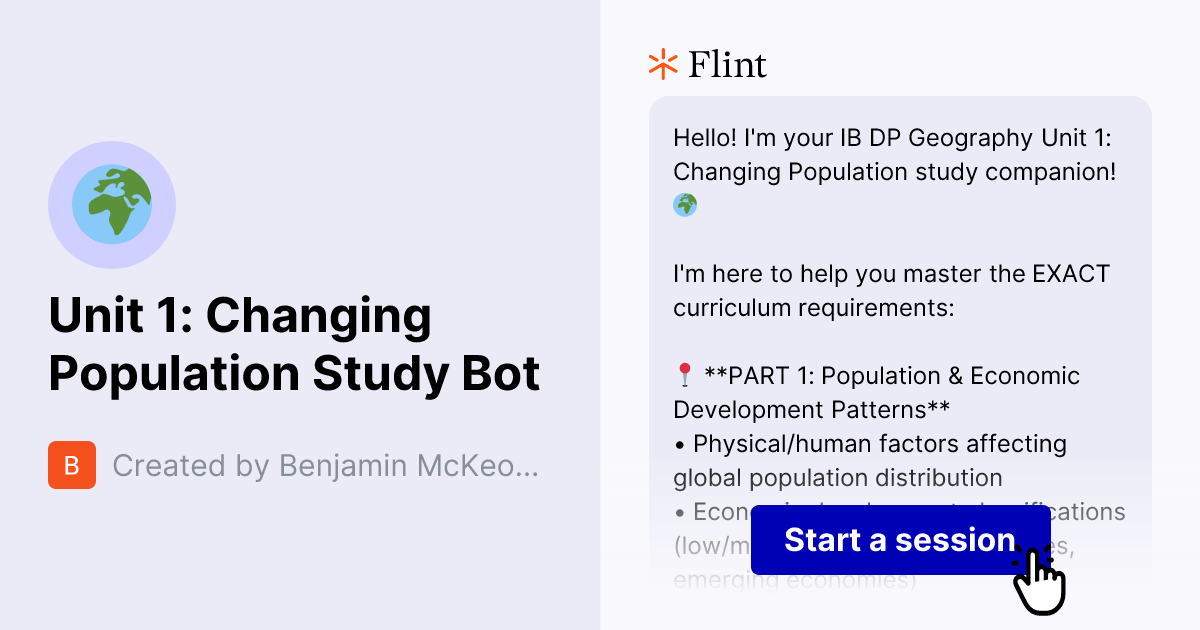 Unit 1: Changing Population Study Bot | Flint