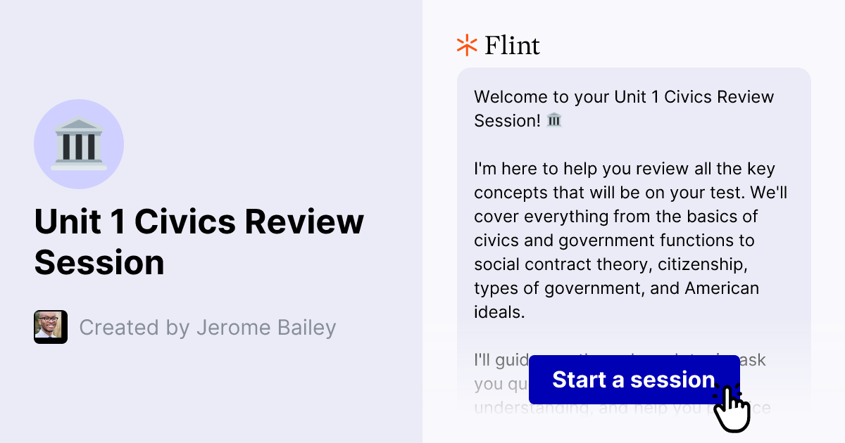 Unit 1 Civics Review Session | Flint
