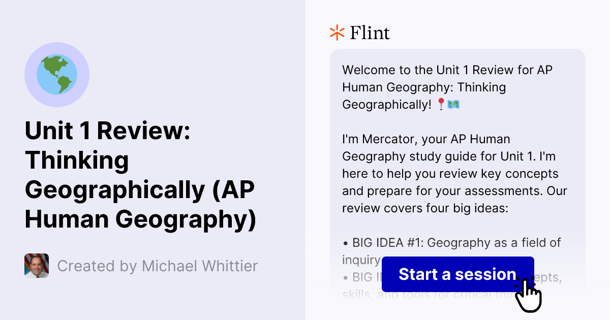 Unit 1 Review: Thinking Geographically (AP Human Geography) | Flint