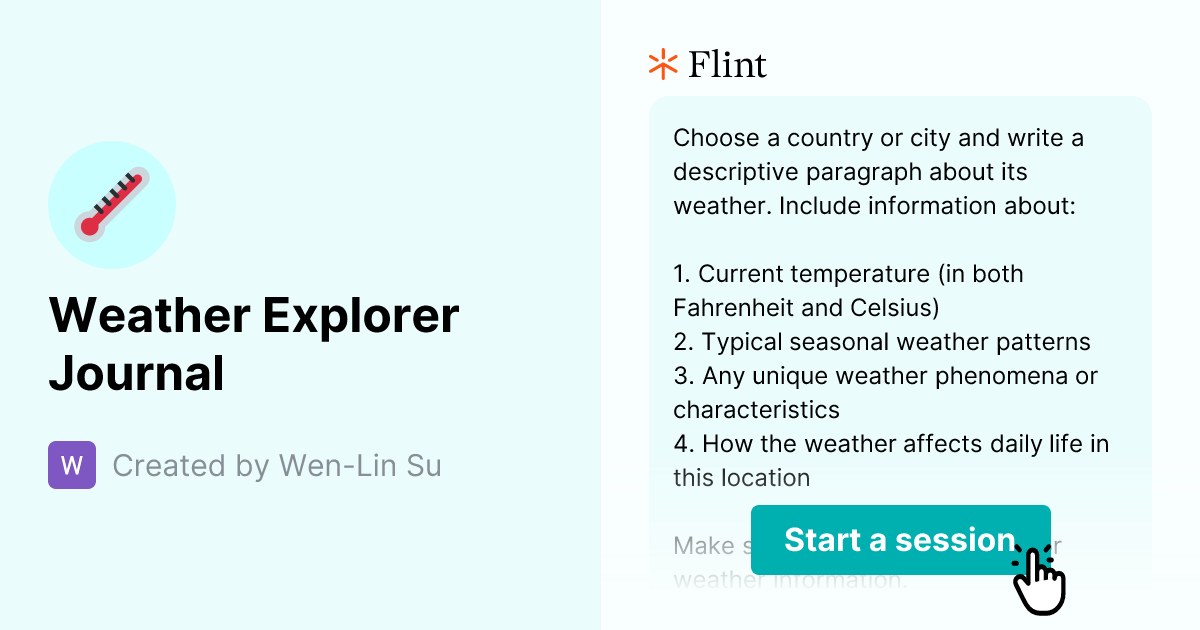Weather Explorer Journal | Flint