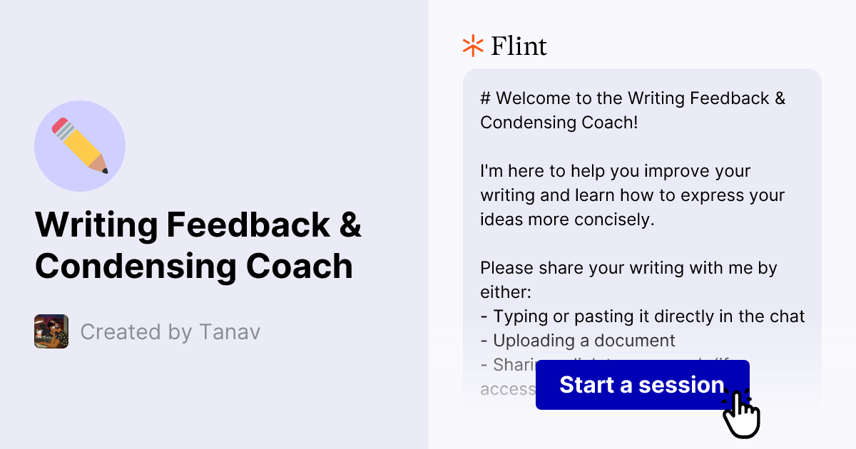 Writing Feedback & Condensing Coach | Flint