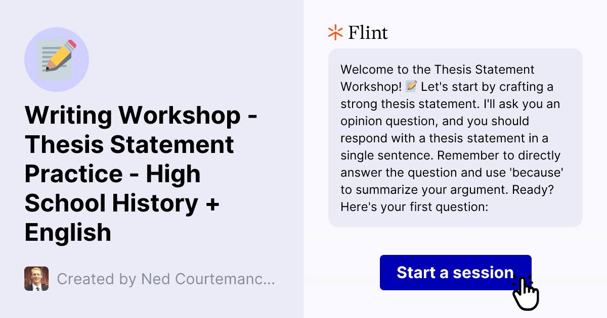 Writing Workshop - Thesis Statement Practice - High School History ...